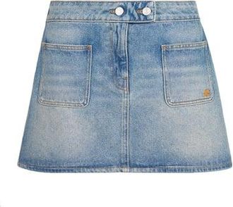 Courr&egrave;ges Mini jupe en denim de coton