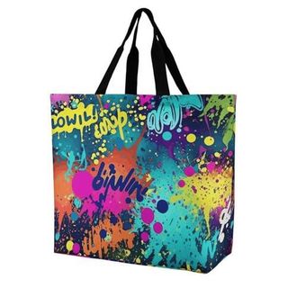 Generic Motif De Pulv&eacute;risation Color&eacute; Sac A Main Femme Pliable Tote Bag D&eacute;contract&eacute; Sac Cabas Pour Travail Voyage Shopping