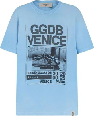 Golden Goose T-shirt MC Dyed - Homme - Tops - Bleu - Taille: 2XL