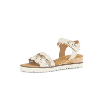Gabor Keilabsatz-Sandalette mit geflochtenem Riemen - - Shoes - Damen - Beige - 38 1/2 EU