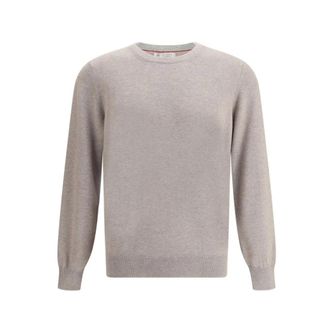 Brunello Cucinelli Kaschmirpullover mit monochromem Muster - - Knitwear - Herren - Grau - XL