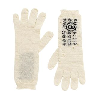 Maison Margiela Handschuhe mit Zahlenmotiv aus Strick - - Accessories - Damen - Beige - S