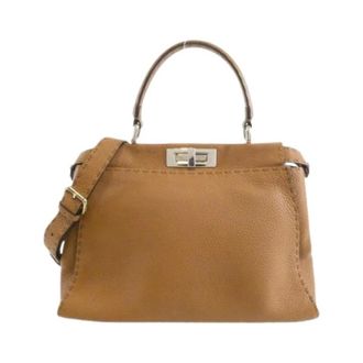 Fendi Pre-owned Selleria Peekaboo Calf Handbag - Femme - Pre-owned - Brun - Taille: ONE Size