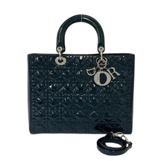 Dior Pre-owned Lady Dior Patent Leather 2way Shoulder Bag - Femme - Pre-owned - Vert - Taille: ONE Size