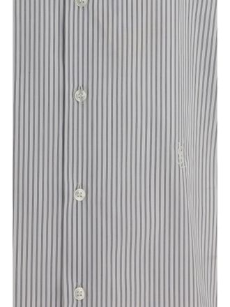 Saint Laurent Mens Striped Shirt Beige Cotton