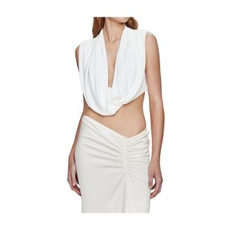 CHRISTOPHER ESBER Femme, Tops, Blanc, Taille: 36 FR Interlock Jersey Drape Top