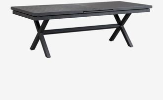 Sklum Sklum - Ausziehbarer rechteckiger Esstisch Karena aus Aluminium Grau Graphit 240 - 300 x 100 cm