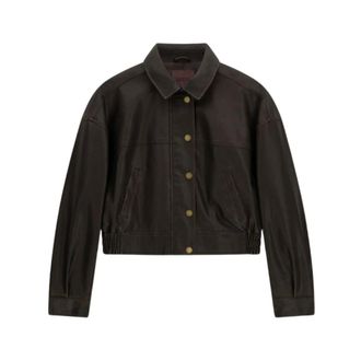 Guess Femme, Vestes, Brun, Taille: 40 FR Faux Leather Bomber Jacket