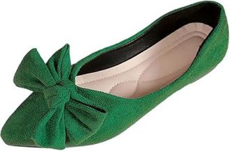 Generic Chaussures plates d&eacute;contract&eacute;es &agrave; bout pointu pour femme avec noeud - Couleur unie - Classique - L&eacute;g&egrave;res et confortables - &Agrave; enfiler - Pour la marche,