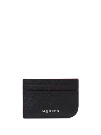 Alexander McQueen porte-cartes en cuir - Noir