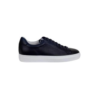 Doucal's Minimalistische schwarze Leder-Sneakers - - Shoes - Herren - Blau - 42 1/2 EU