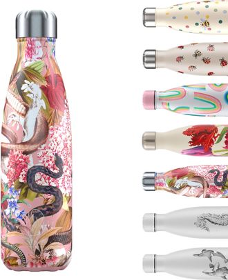 Chilly's Wasserflasche - Edelstal und wiederverwendbar - Auslaufsicher, schwei&szlig;frei - Snake - 500ml Tropical Collection