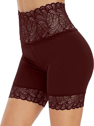 Minetom Hose Unter Kleid Damen Hosen Unter Rock Kurz Mit Spitze Chub Rub Shorts Hohe Taille Unterhose Slipshort Radlerhose Boyshort Boxershorts Unterwäsche B 