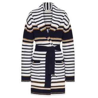 Valentino Gestreifter Lurex-Cardi-Coat - - Knitwear - Damen - Mehrfarbig - S
