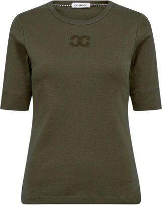 Co'Couture Femme, Tops, Vert, Taille: 44 FR GrannyCC Embroidery SS Tee