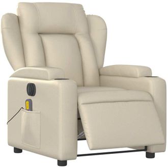 vidaXL Massagesessel Elektrisch Creme Kunstleder vidaXL53824