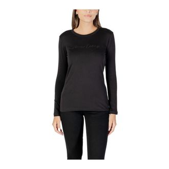 A|X Armani Exchange Schwarzes Baumwoll Langarm T-Shirt - - Tops - Damen - Schwarzk - L