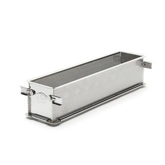 De Buyer de Buyer - rechteckige aufklappbare Backform GEOFORME aus perforiertem Edelstahl -35x7x7,5 cm - 3210.35, Silber
