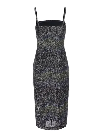 Missoni Womens Midi Dress Zigzag Sequin Multicolour Polyamide