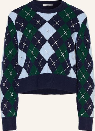 Maje Pullover Mit Schmucksteinen blau