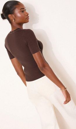 Lipsy T-Shirt Lipsy Kurz&auml;rmeliges Strickoberteil (1-tlg)