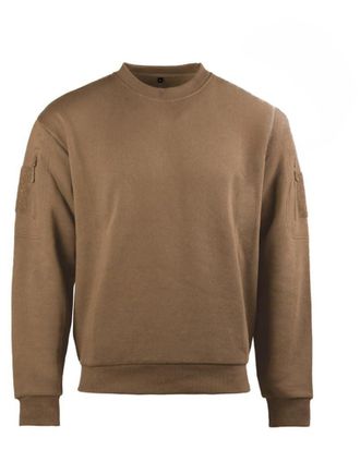Mil-Tec Tactical Sweatshirt Rundhals - Rundhals Sweater mit Oberarmtaschen & Kopfh&ouml;rerausgang - Taktischer Pullover f&uuml;r Freizeit, Outdoor. Training - Sweatshi