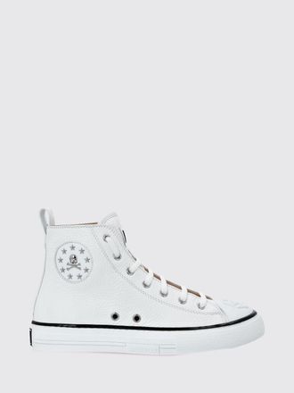 Philipp Plein Baskets montantes en cuir martel&eacute; avec imprim&eacute; Skull et &eacute;toiles