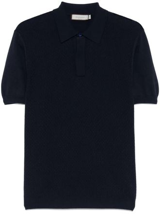 Canali Gestricktes Poloshirt - Blau