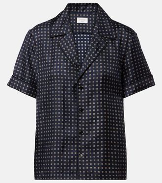 Saint Laurent Chemise de pyjama en soie &agrave; imprim&eacute;