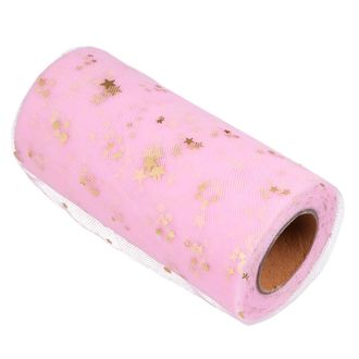 FOMIYES Pailletten Tischrock aus T&uuml;ll Hellrosa 2280 X 15cm Partytischrock Hochzeitstischrock Tischdeko f&uuml;r Feierlichkeiten