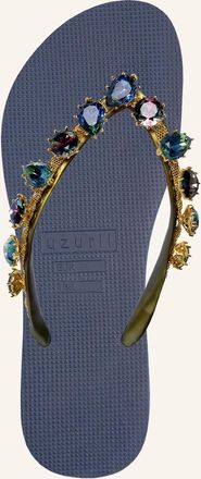 UZURII Slipper & Pantoletten - platte hausschuhe Alexia - Gr. 37_38 - in Blau - f&uuml;r Damen