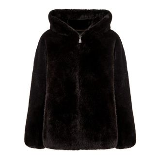 Cesare Gaspari Stylische Kapuzenjacke aus Kunstpelz Reyna - - Jackets - Damen - Braun - L