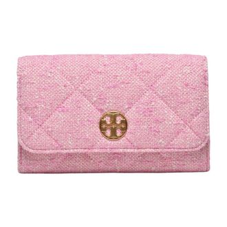 Tory Burch Willa Tweed Chain Wallet - - Accessories - Damen - Rosa - ONE SIZE