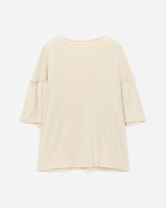 Arket T-Shirt Mit Volant&auml;rmeln -Wei&szlig;