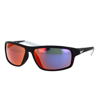 Nike Rechteckige Sonnenbrille rote verspiegelte Gl&auml;ser - - Accessories - unisex - Schwarzk - 62 MM