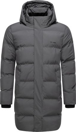 Stone Harbor Herren lange Steppjacke warmer Wintermantel mit wasserdichtem Verschluss, Ärmeltasche und abnehmbarer Kapuze Thadeek XX Anthracite Gr. L