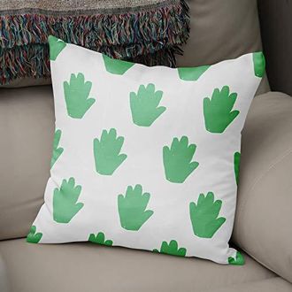 Bonamaison Le Jardin du Lin Kissen Zierkissenbezug Kissenbezug, Benzin Grün & Weiß Dekoration, Weich Bequem, Für Zuhause Autos Büro Sofa Wohnzimmer Couch Schlafz