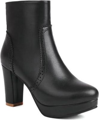 Generic Bottines &agrave; talon carr&eacute; et bout rond pour femme avec fermeture &eacute;clair lat&eacute;rale - Chaussures dhiver chaudes en peluche, Noir, 40.5 EU