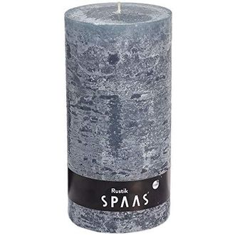 Spaas Rustikale Stumpenkerze 100/200 mm, ± 120 Stunden, ohne Duft - grau