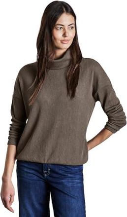 Street One A322577 T-Shirt structur&eacute;, Marron mouddy, 42 Femmes