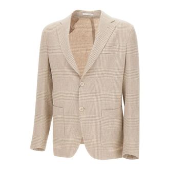 Eleventy Homme, Vestes, Beige, Taille: 2XL Prince of Wales Blazer