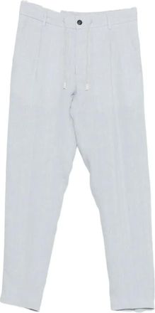 Eleventy Homme, Pantalons, Bleu, Taille: W33 Pantalon en lin &agrave; cordon de serrage