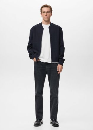 Mango Sweat style bomber à zip bleu marine - Homme - XXL - MANGO MAN