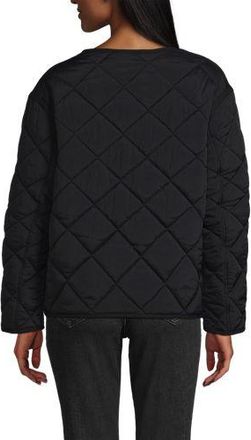 Lands End Kragenlose FeatherFree Steppjacke, Damen, Gr&ouml;&szlig;e:48-50 regular, Schwarz, by Lands End