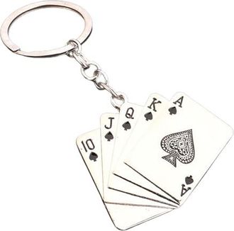 Generic Porte-cl&eacute;s pour cartes de jeu : organisation pratique de conception de poker en m&eacute;tal au design unique, ornement de rangement polyvalent porte-cl&eacute;s en