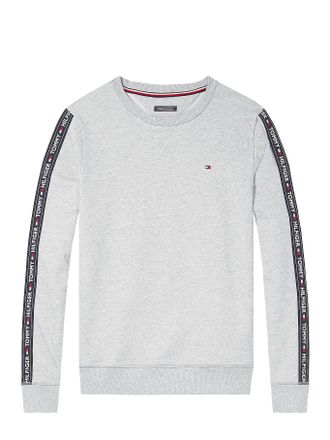 Tommy Hilfiger Herren Sweatshirt ohne Kapuze, Grau (Grey Heather), L