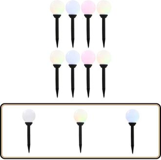 vidaXL Au&szlig;en-Solarlampen 8 Stk. led Kugel 15 cm rgb - Outdoor-Beleuchtung - Solarleuchte - Gartenbeleuchtung - Terrasse Beleuchten - Wegbeleuchtung - Home &