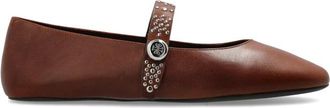 Tory Burch Ballerines Romy &agrave; clous - Femme - Chaussures - Brun - Taille: 39 1/2 EU