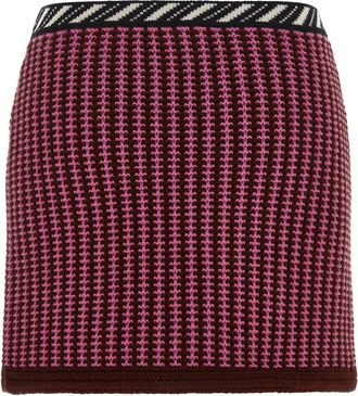 Versace Crochet Knit Skirt - Burgundy