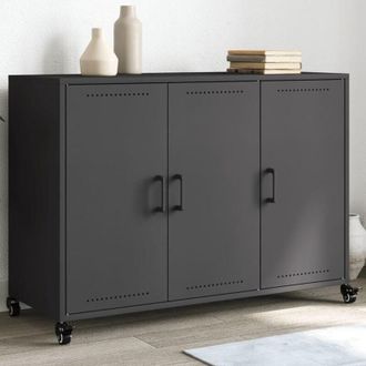 vidaXL Buffet noir 100,5x39x72 cm acier Vidaxl